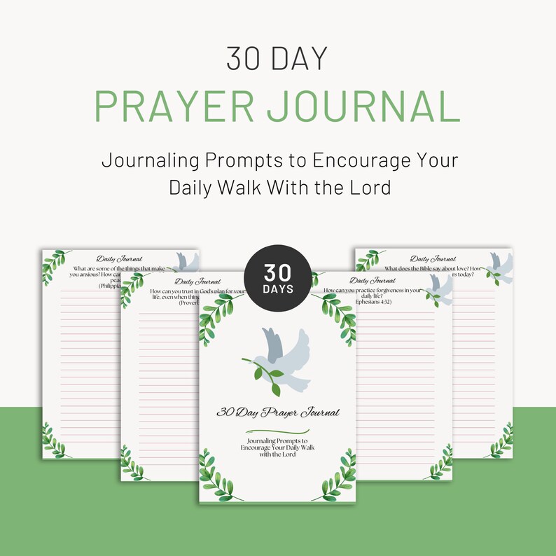 30 Day Prayer Journal | Encouraging Journaling Prompts - Etsy