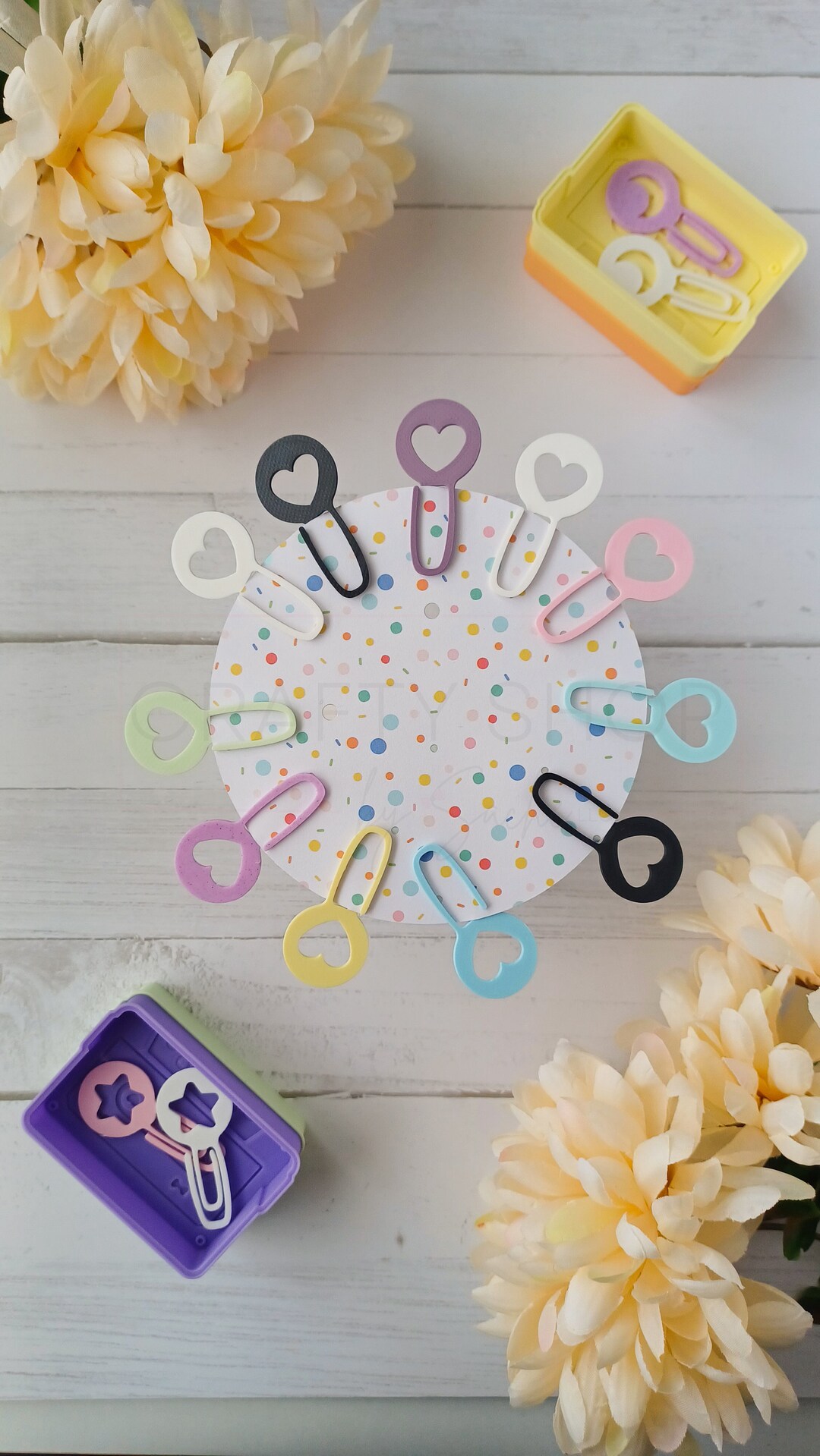 Star, Moon, Rainbow, Heart Paper Clips: Scrapbooking Embellishments ...