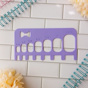 Binding Ring Gauge Cinch Wire Size Guide for Bookbinding Template for ...