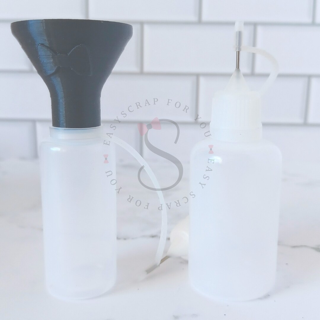Set of Mini Funnel and 2 Translucent Needle Tip Squeeze Bottle for ...
