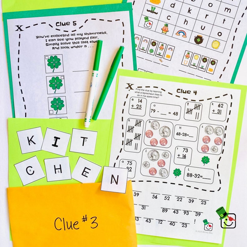 Lucky Shamrock Treasure Hunt | Escape Game for Kids | Printable ...