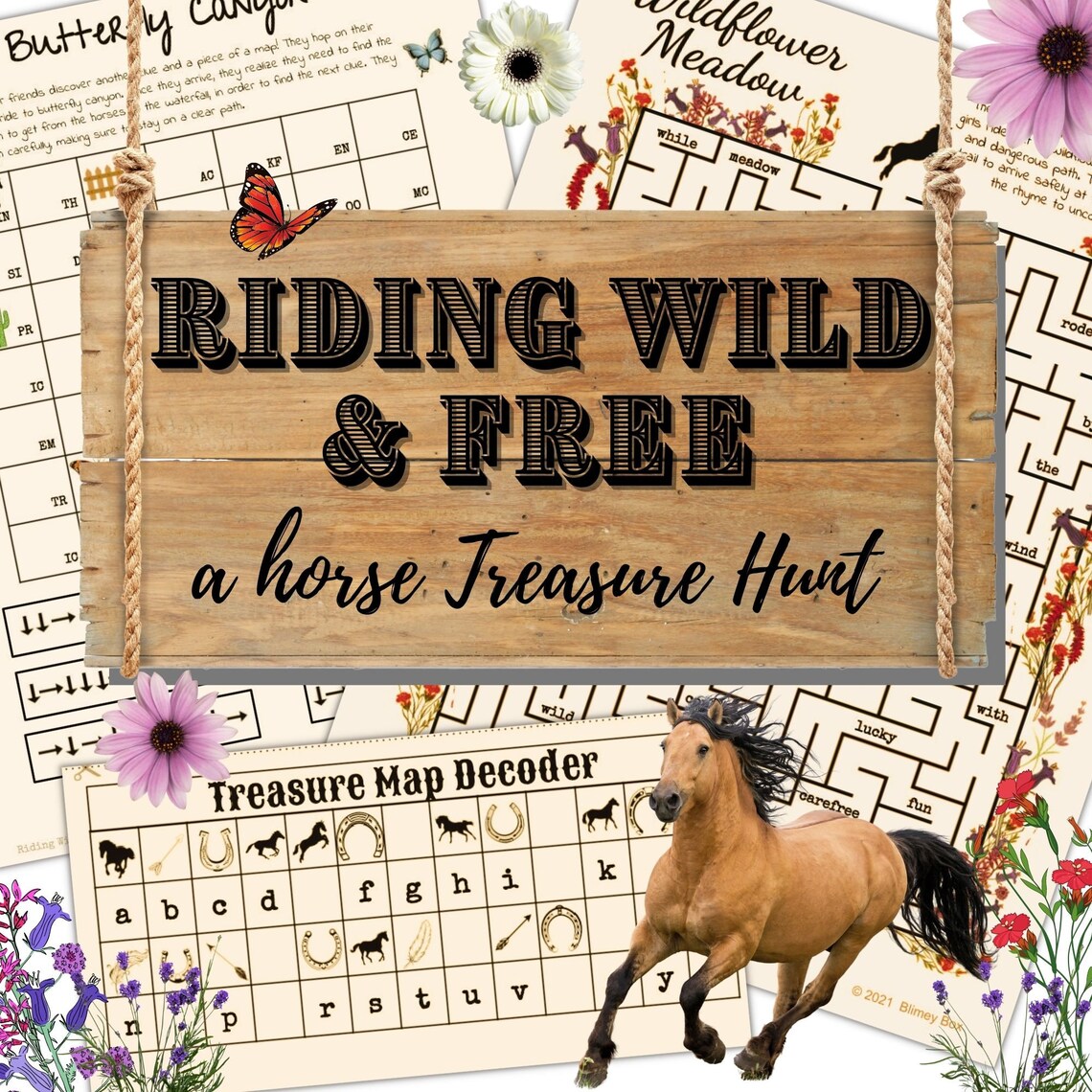 Horse Treasure Hunt | Riding Wild & Free | A Printable Horse Escape ...