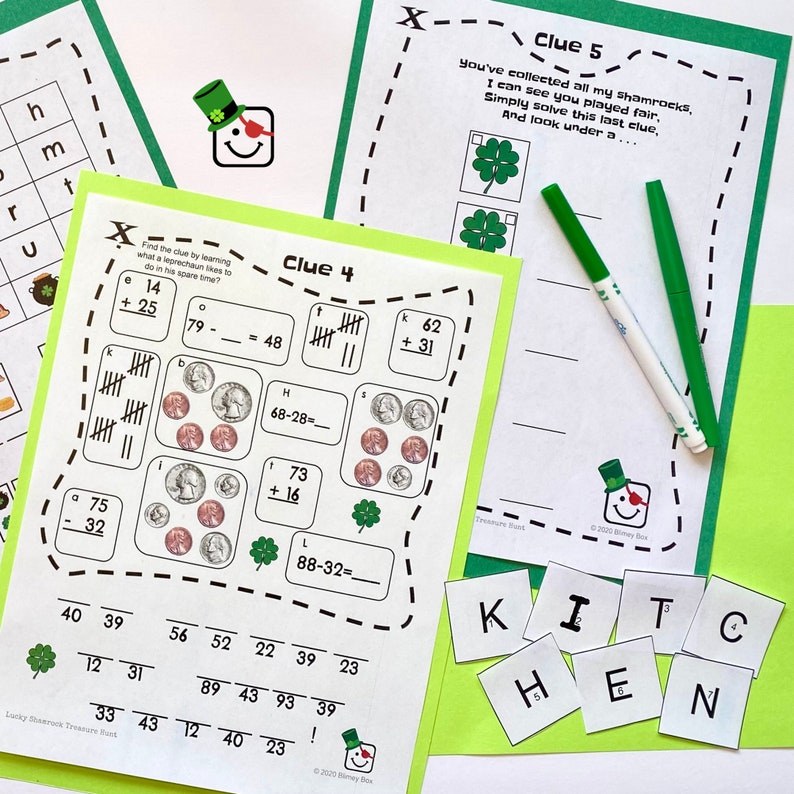 Lucky Shamrock Treasure Hunt | Escape Game for Kids | Printable ...