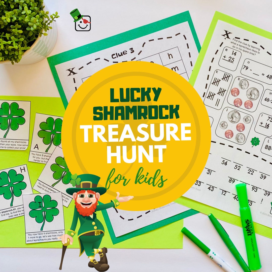 Lucky Shamrock Treasure Hunt | Escape Game for Kids | Printable ...