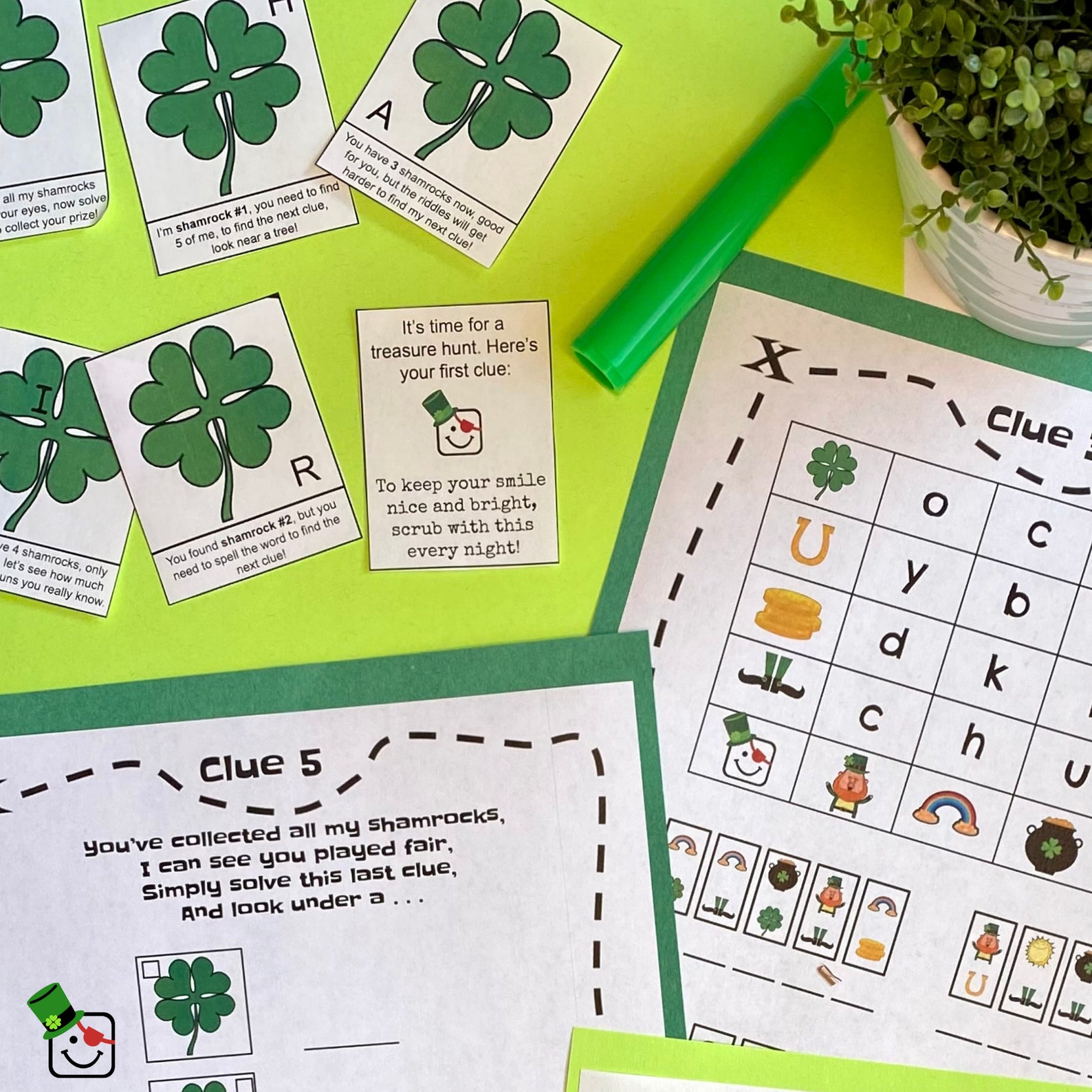 Lucky Shamrock Treasure Hunt | Escape Game for Kids | Printable ...