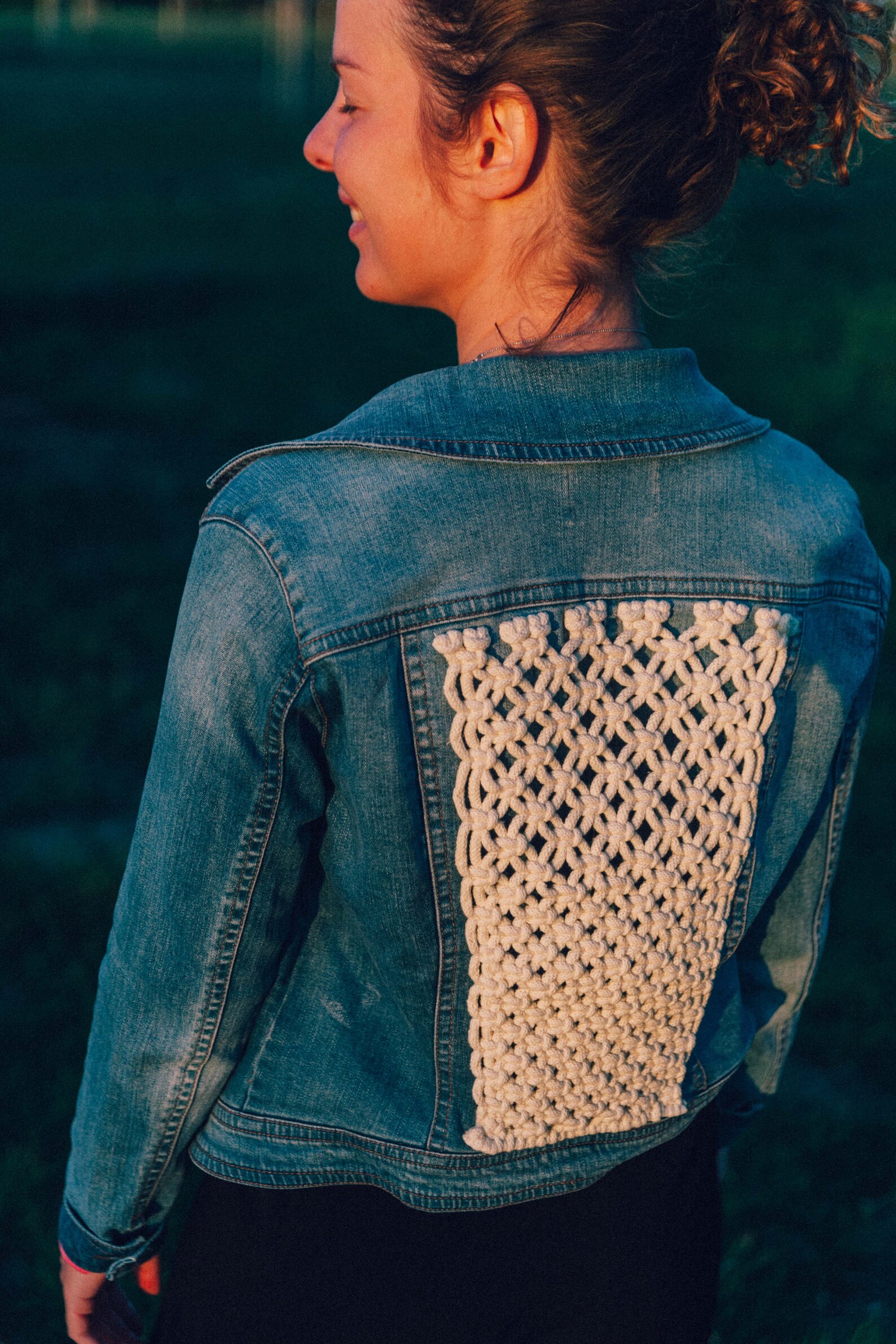 Handmade Macrame Denim Jacket - Etsy