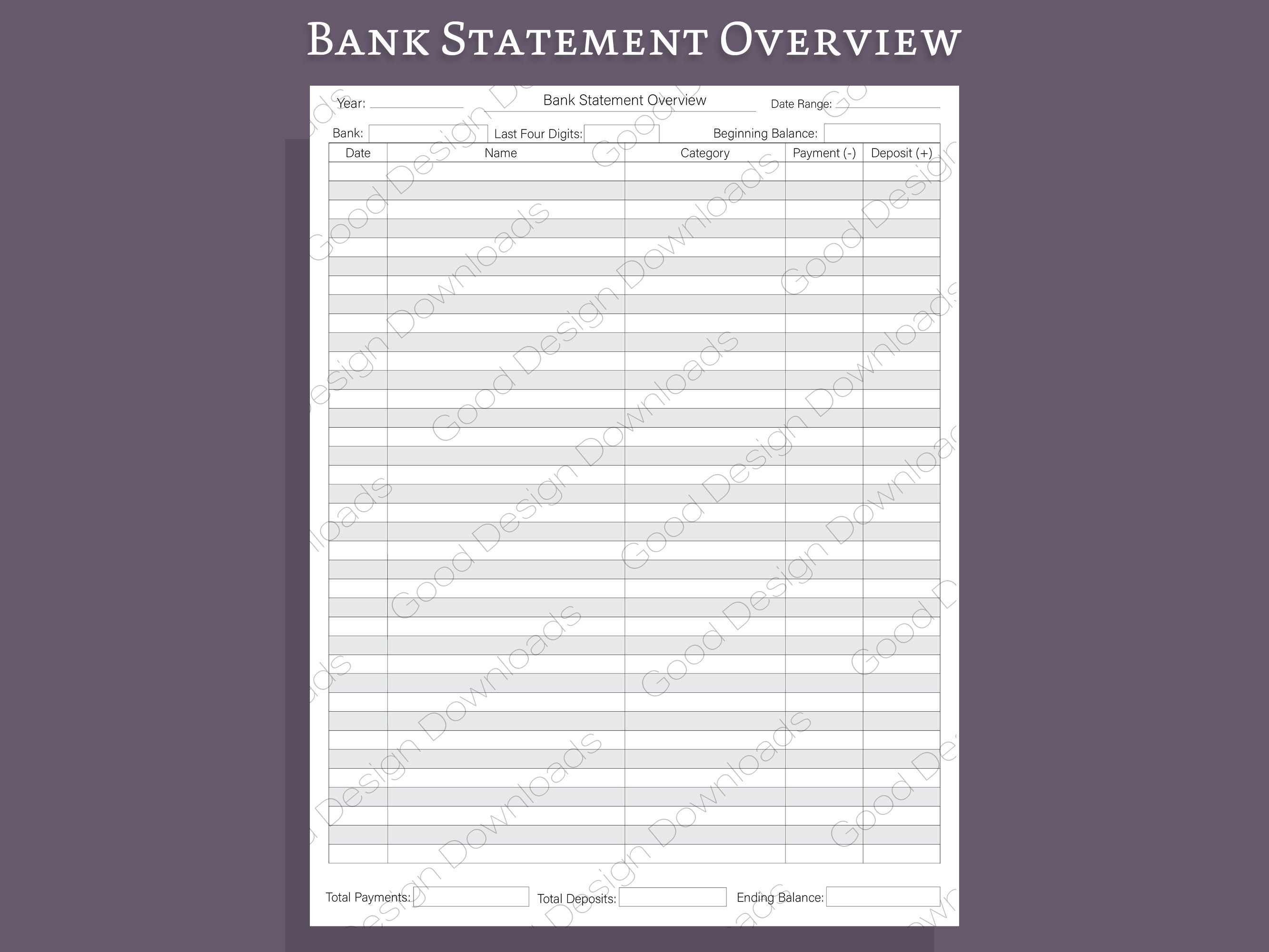 Blank Bank Statement Template