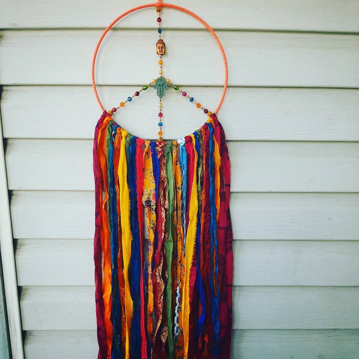 Boho Hamsa Buddha Peace Wreath Boho Dreamcatcher Wall - Etsy