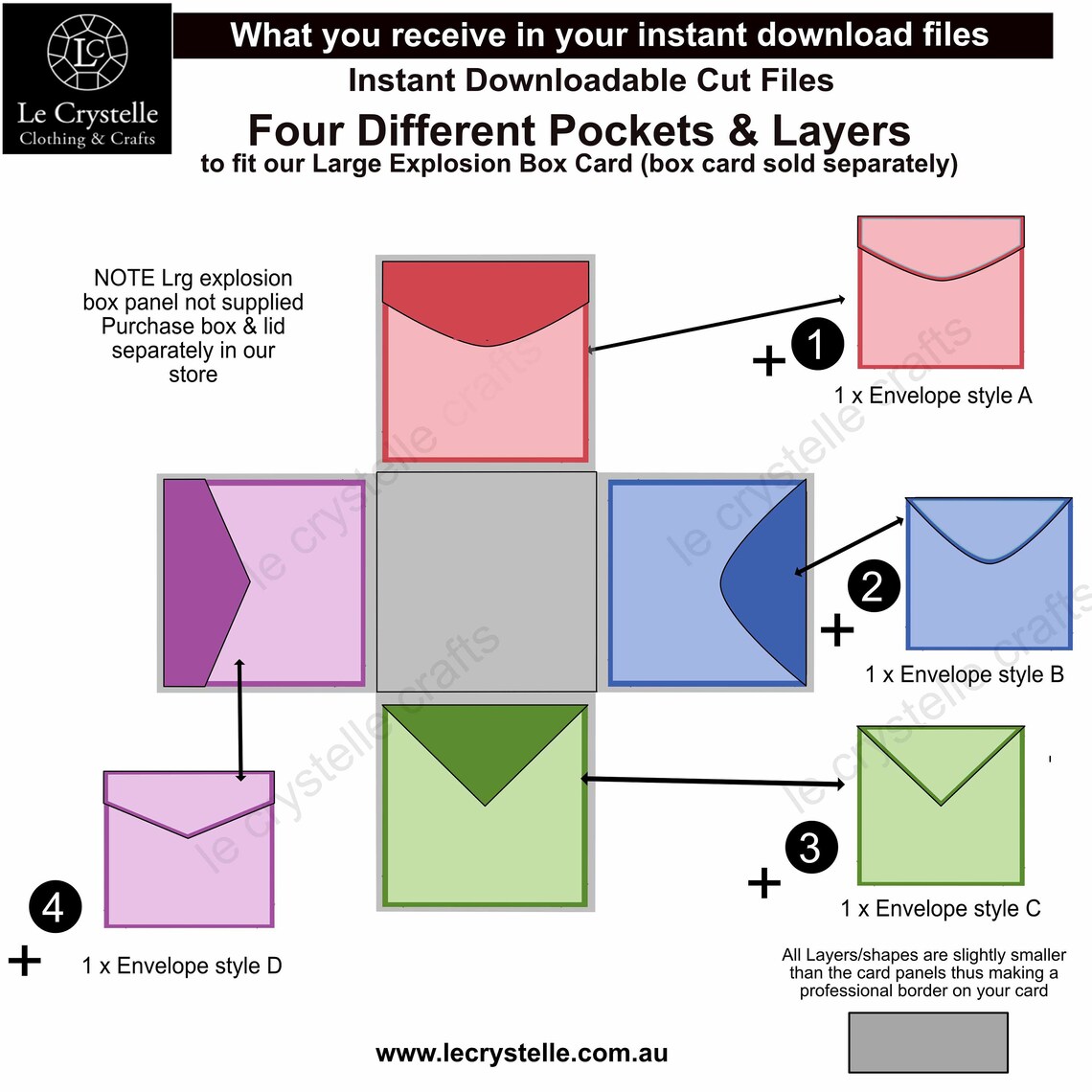 Explosion Box Envelope Solid Cut File Svg/exploding Card - Etsy