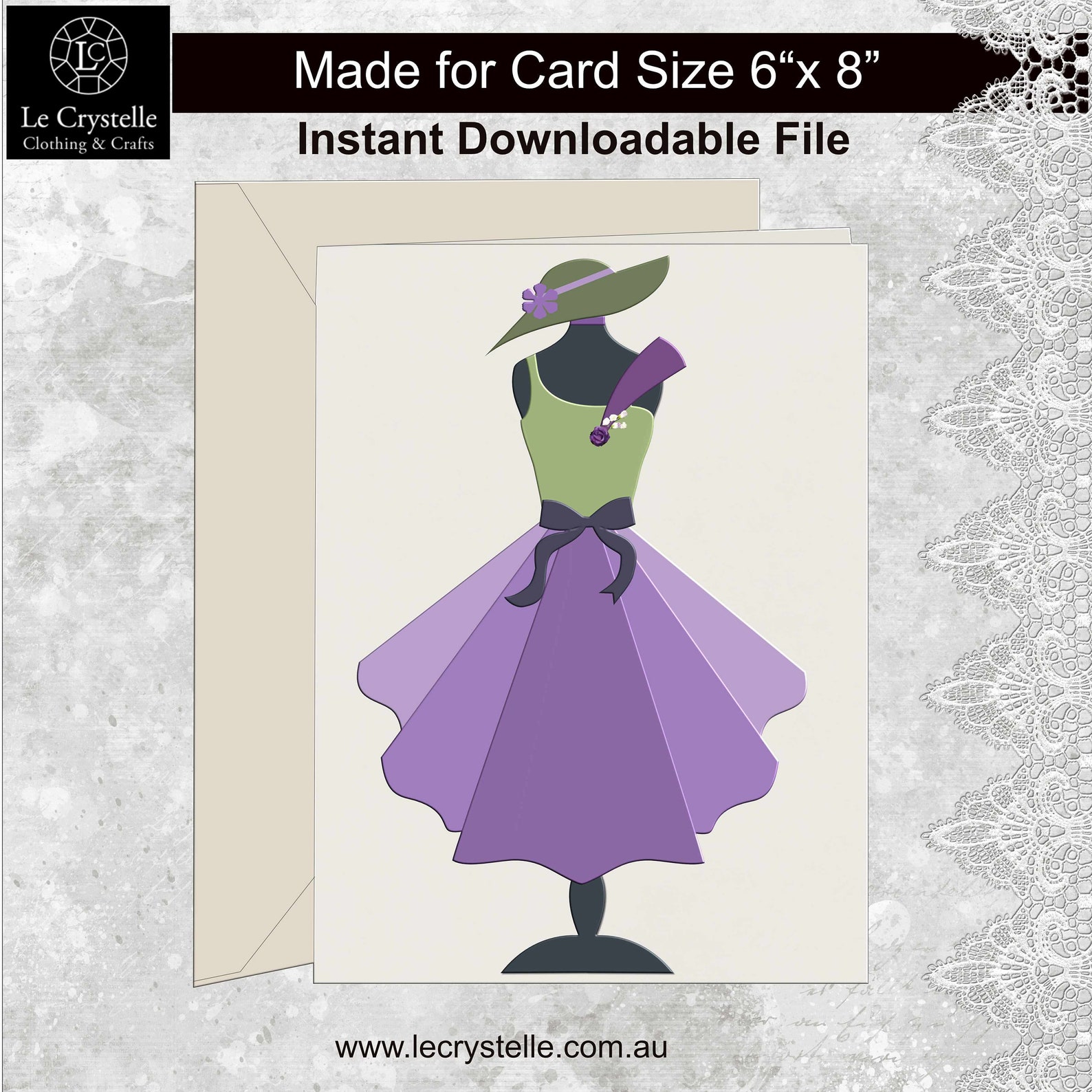 Dress Card/svg Cut File/ladies Dress Card/ Template 135/svg - Etsy
