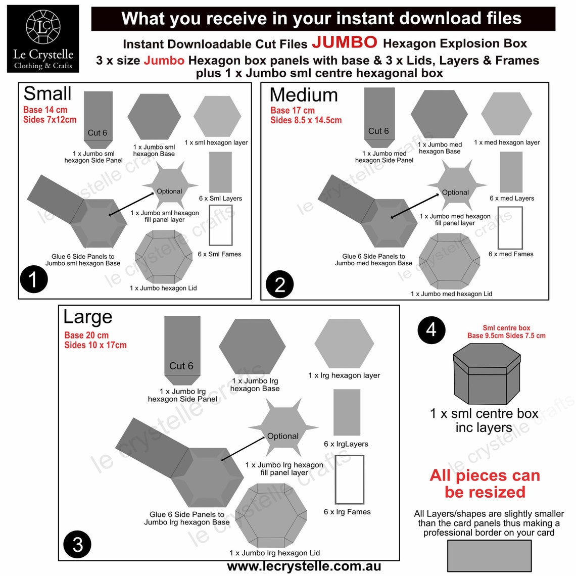 Explosion Box Hexagonal Large /SVG Cut File/hexagon Box - Etsy