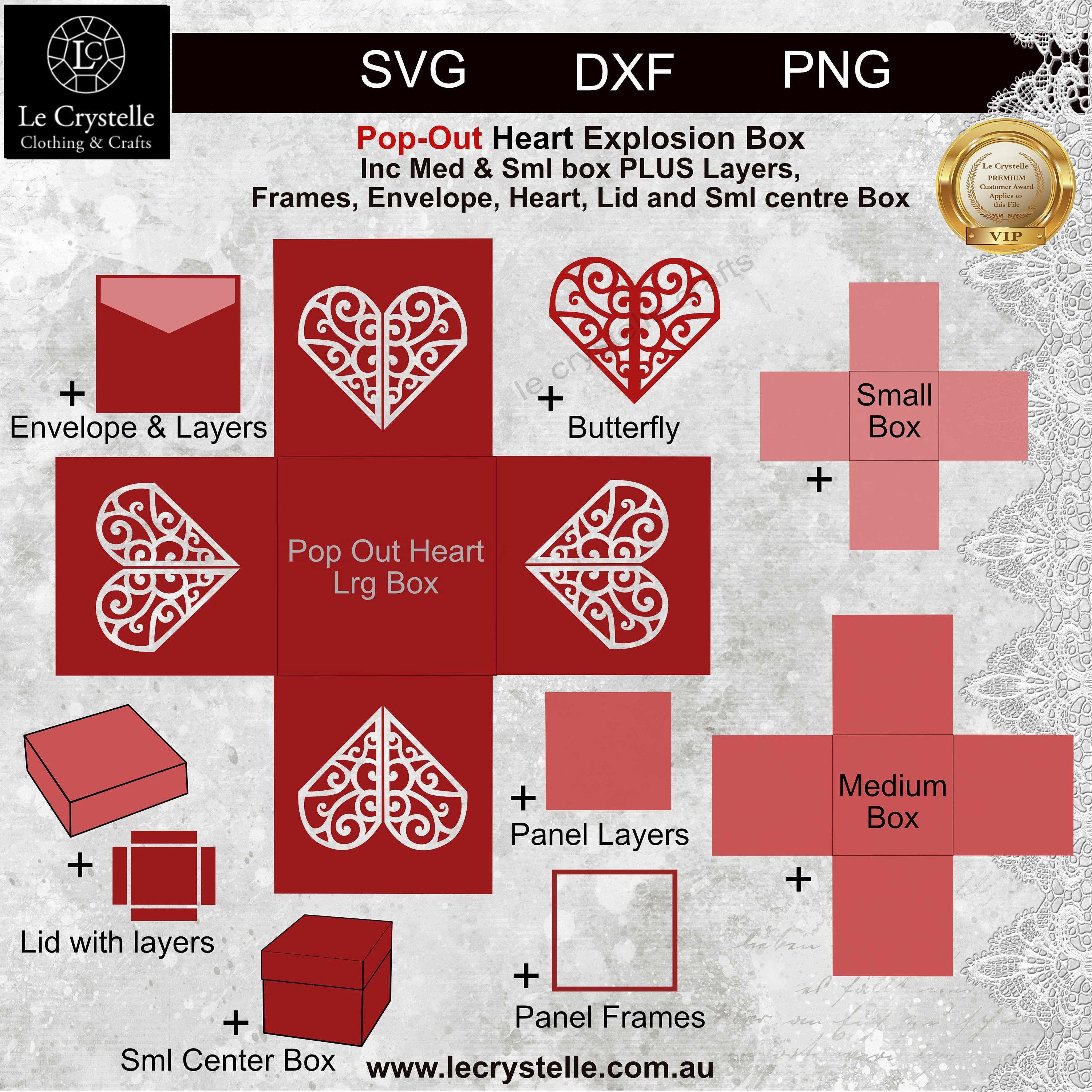 Heart Explosion Box Pop Out /SVG Cut File/exploding Card - Etsy Australia