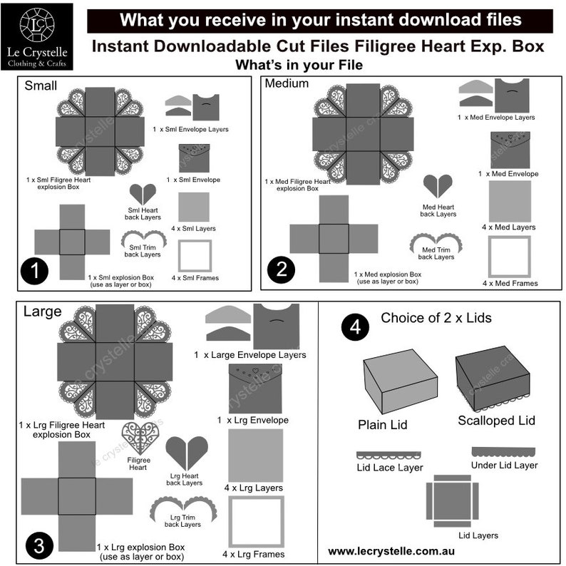 Heart Explosion Box SVG /filigree Heart Cut File/exploding Card ...