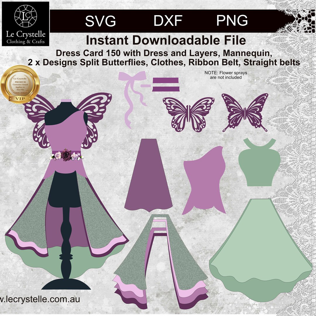 Ladies Card/svg Cut File/ladies Dress Card/ Template 150/svg Dress Card ...