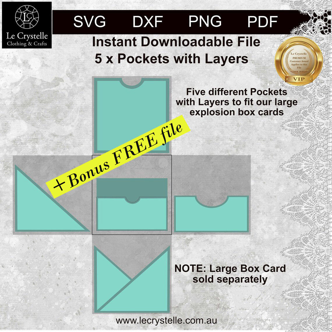 Explosion Box SVG /cut File With Five Lids/exploding Card Template/svg ...