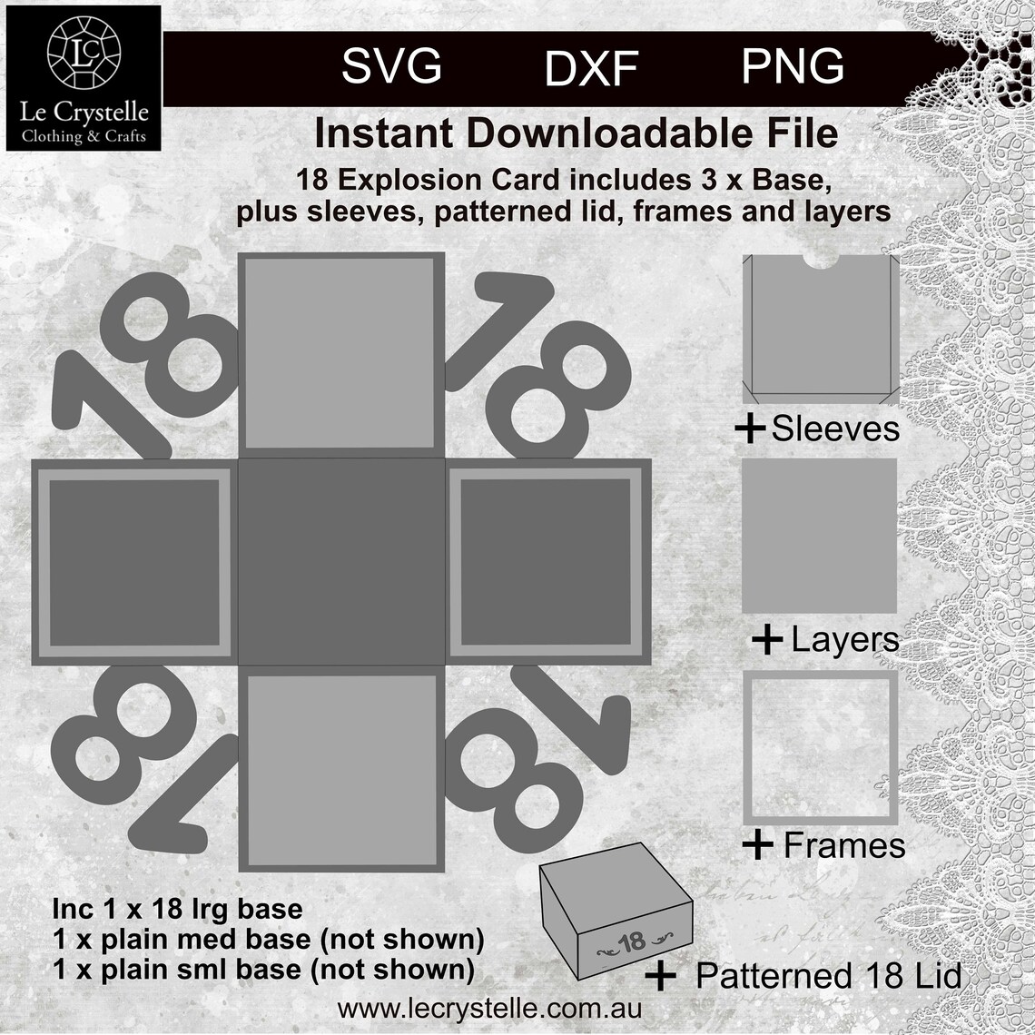 Explosion Box 18th /18th Birthday Card Cut File/exploding Card | Etsy