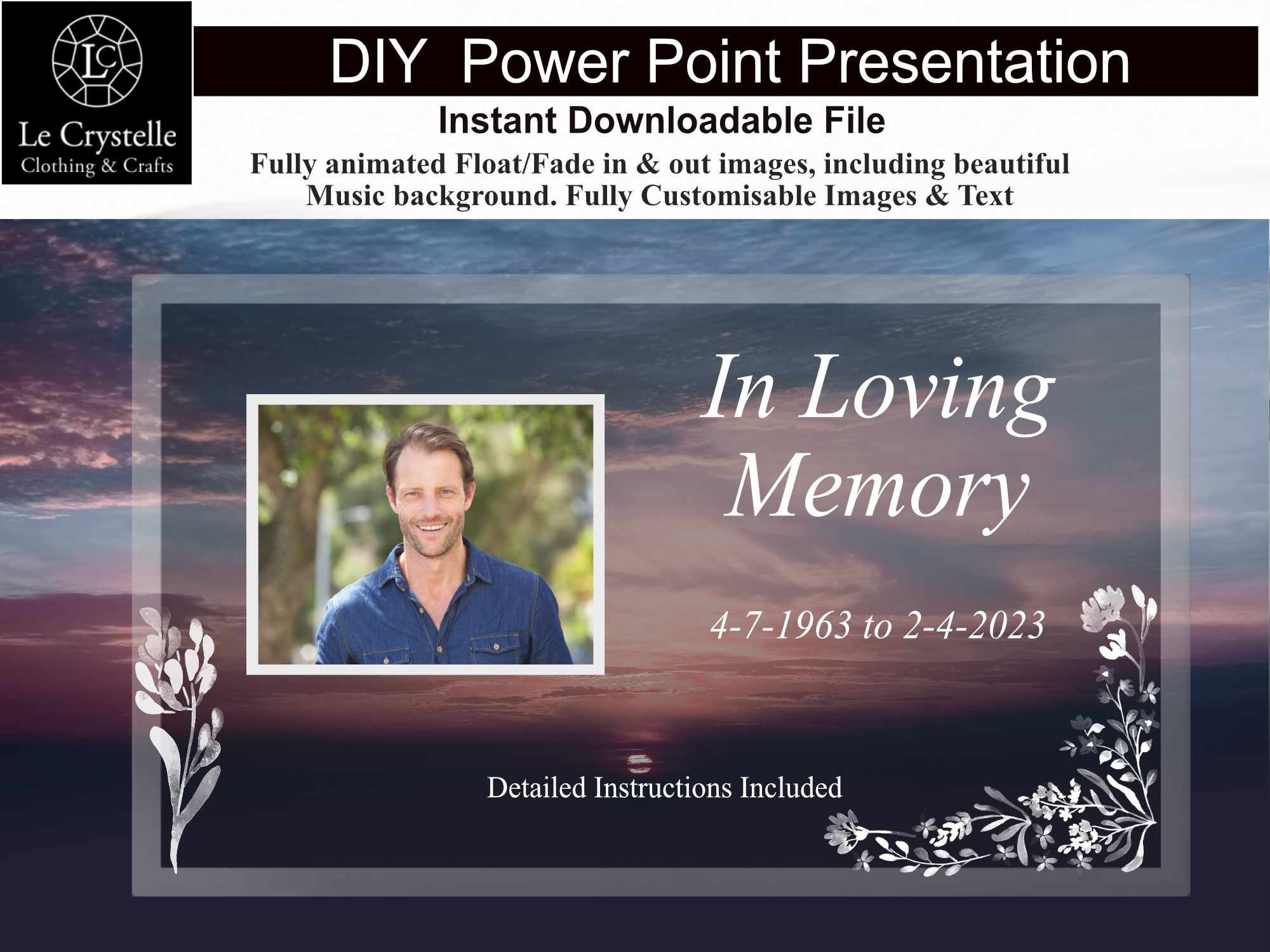 Funeral slide show Presentation Template/video/Power | Etsy