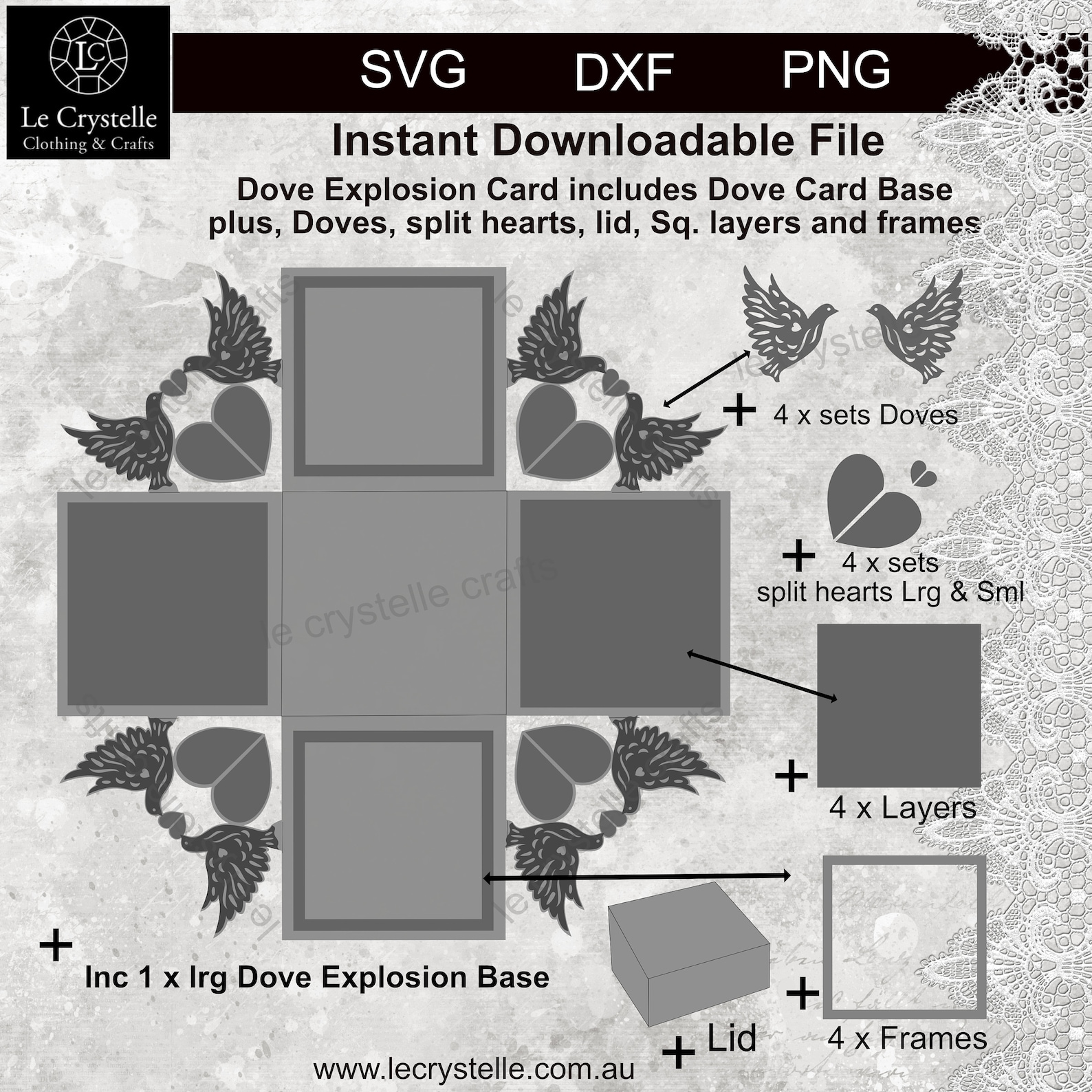 Dove Explosion Box/svg Explosion Card/dove Card/dove Exploding - Etsy