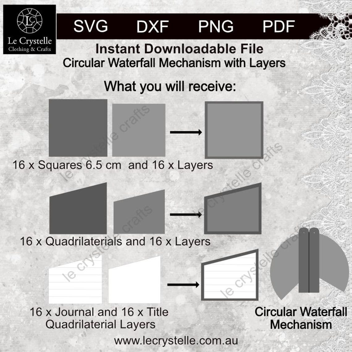 Circular Waterfall/svg Waterfall Mechanism/circle Waterfall Template ...