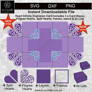 Infinity Explosion Box/explosion Heart Box/svg Cut File/explosion Box ...