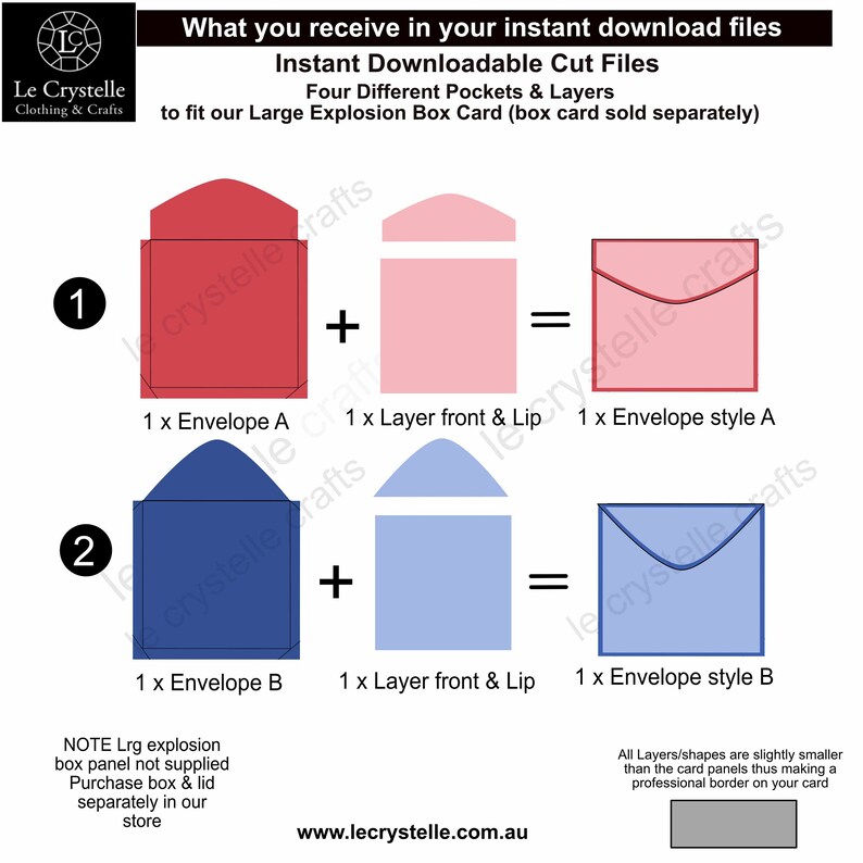 Explosion Box Envelope Solid Cut File Svg/exploding Card - Etsy