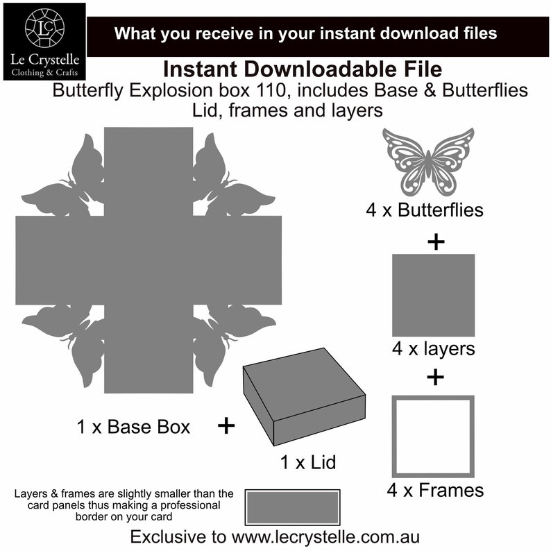 SVG Butterfly Explosion Box 110/cut File/exploding Card - Etsy
