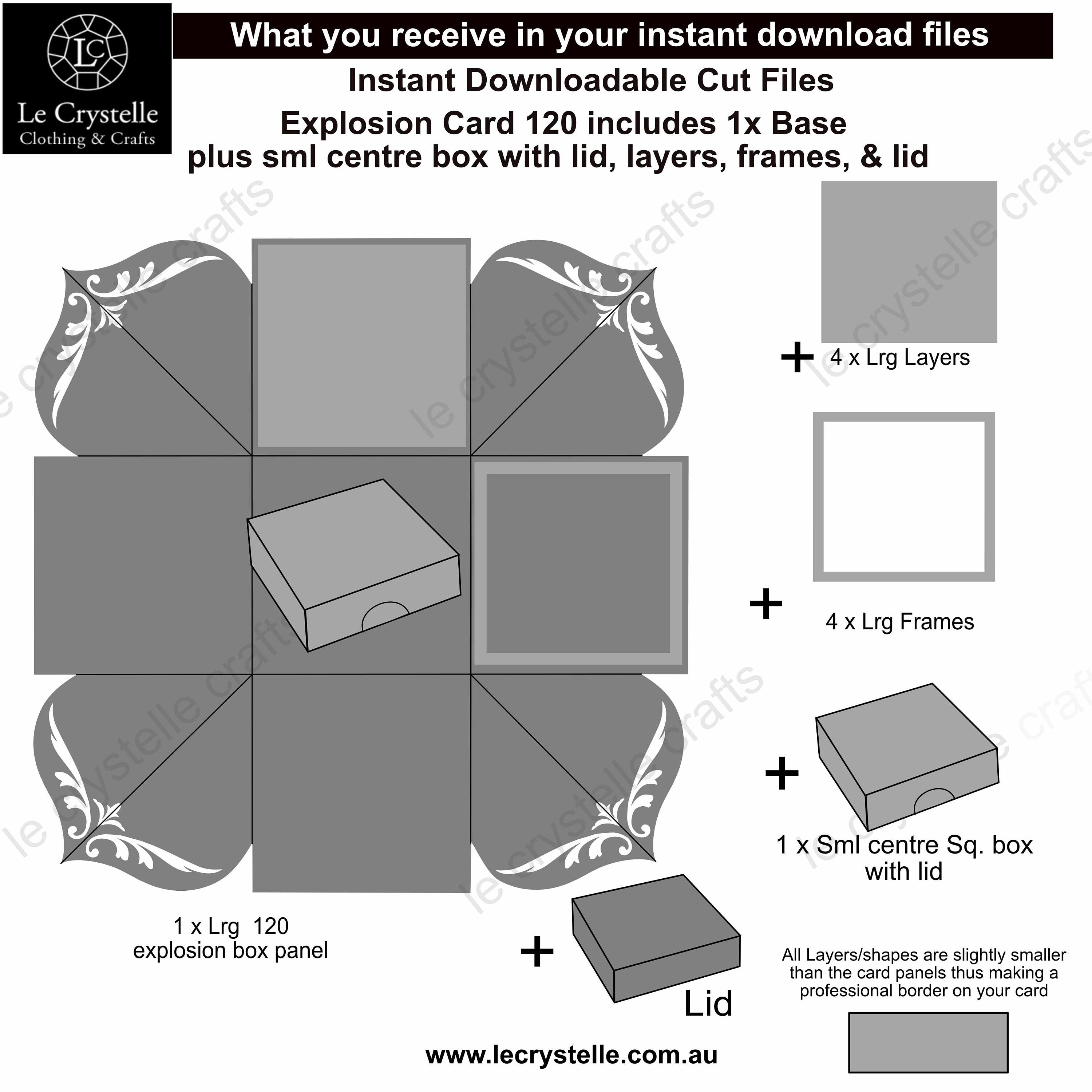 Explosion Box Svg 120/cut File/exploding Card Template/svg - Etsy