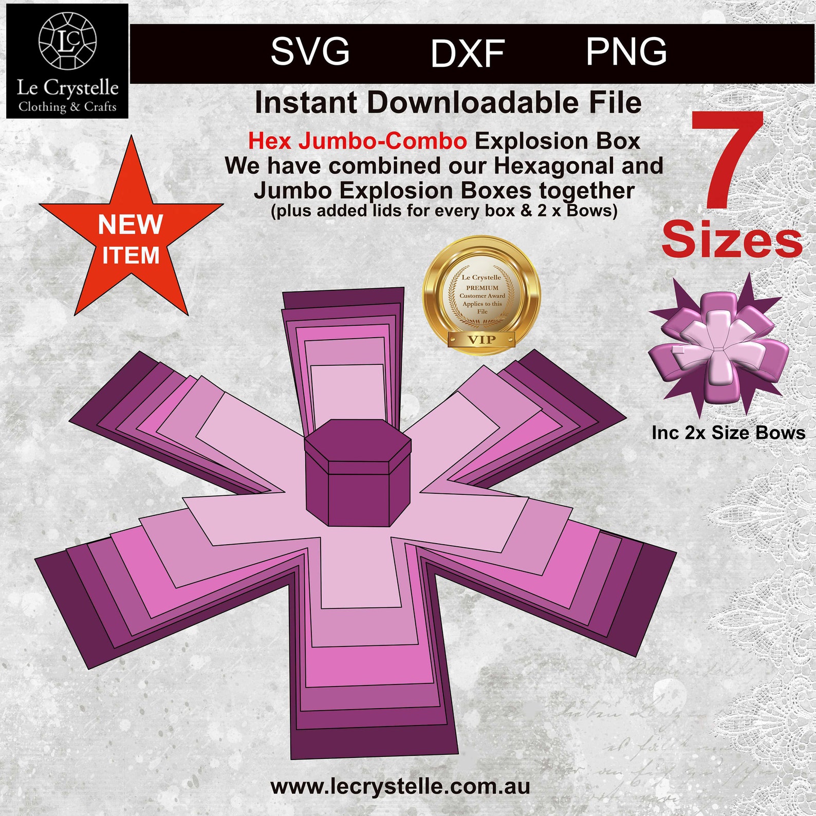 Hexagon Explosion Box SVG File/jumbocombo/mega Explosion - Etsy