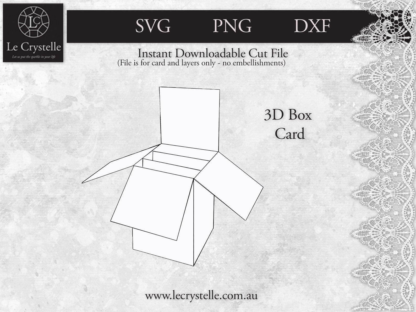 SVG cut file card/3D Box card/card template/svg cards/folding | Etsy