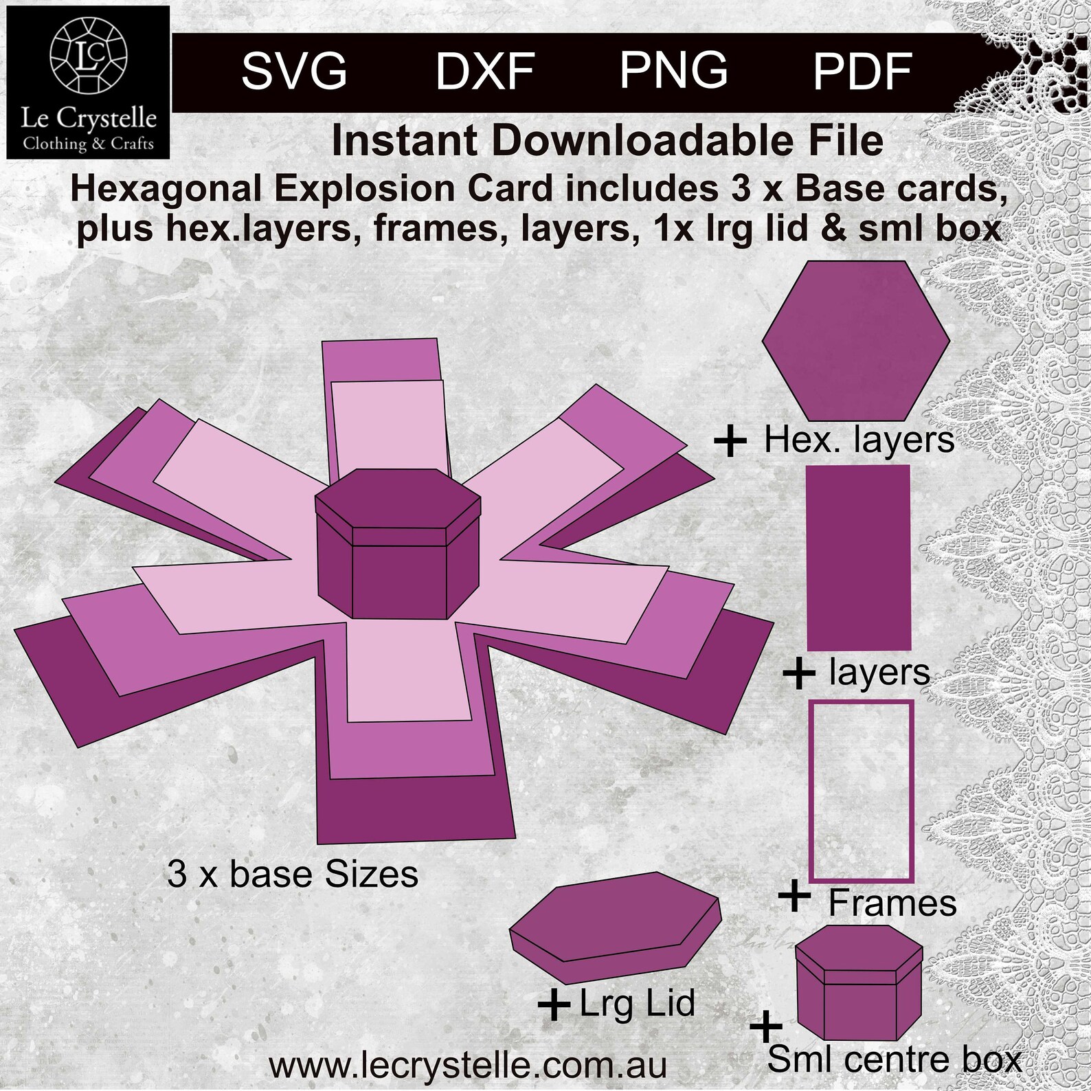 SVG Explosion Box Hexagon/cut File/exploding Card Template/svg | Etsy