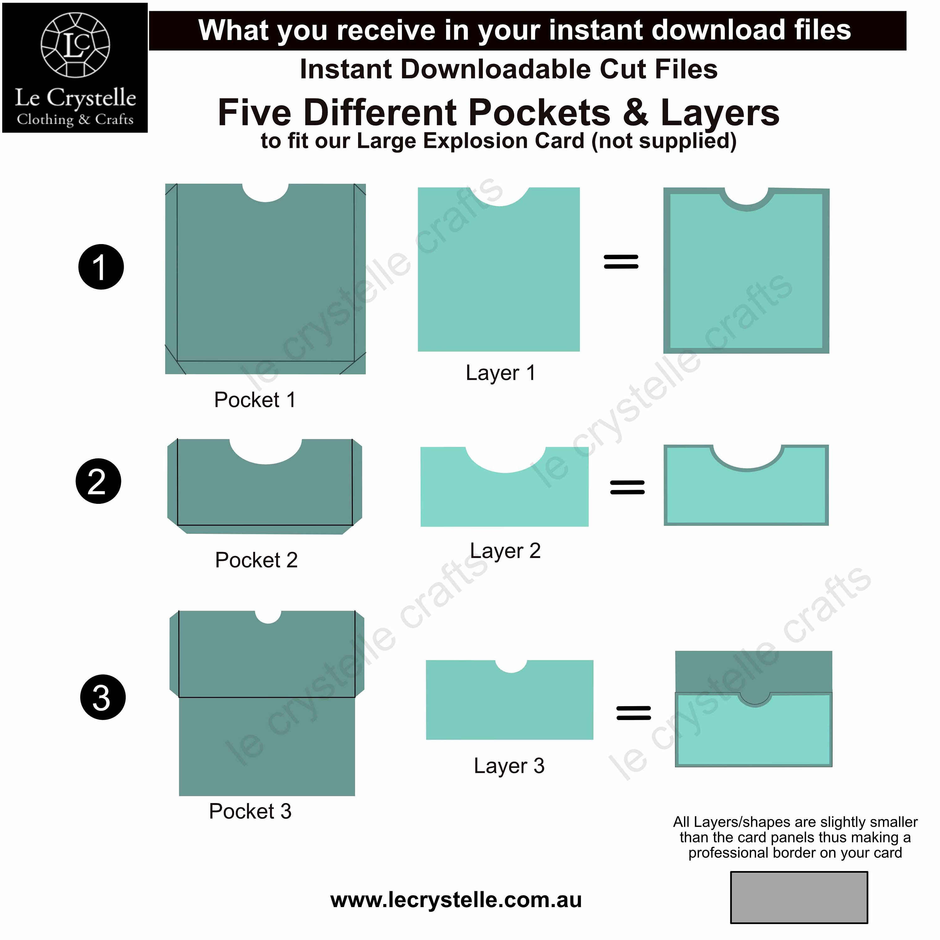 Explosion Box Pockets File Svg/exploding Card Pocket Template/svg Cards ...