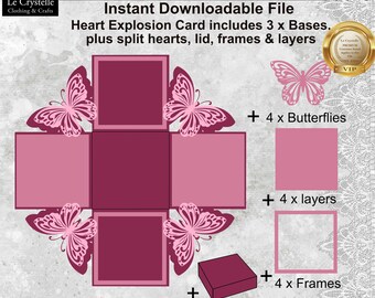 SVG Butterfly Explosion Box 110/cut File/exploding Card | Etsy Australia