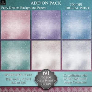 Digital Background Paper Fairy Dreams/12x12/diy Background Paper ...