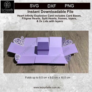 Infinity Explosion Box/explosion Heart Box/svg Cut File/explosion Box ...