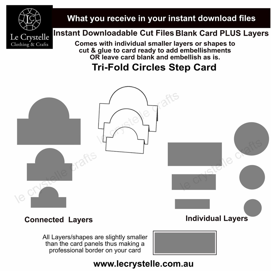 SVG Cut File Card/trifold Circles Step Card/step Card Template/svg ...