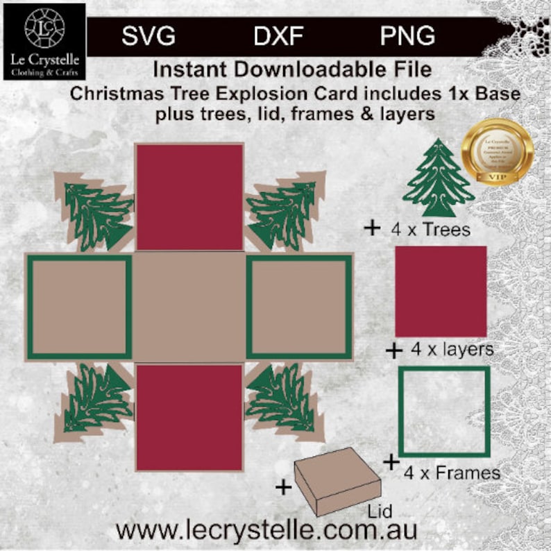 SVG Christmas Tree Explosion Box Cut File 10/exploding Card - Etsy