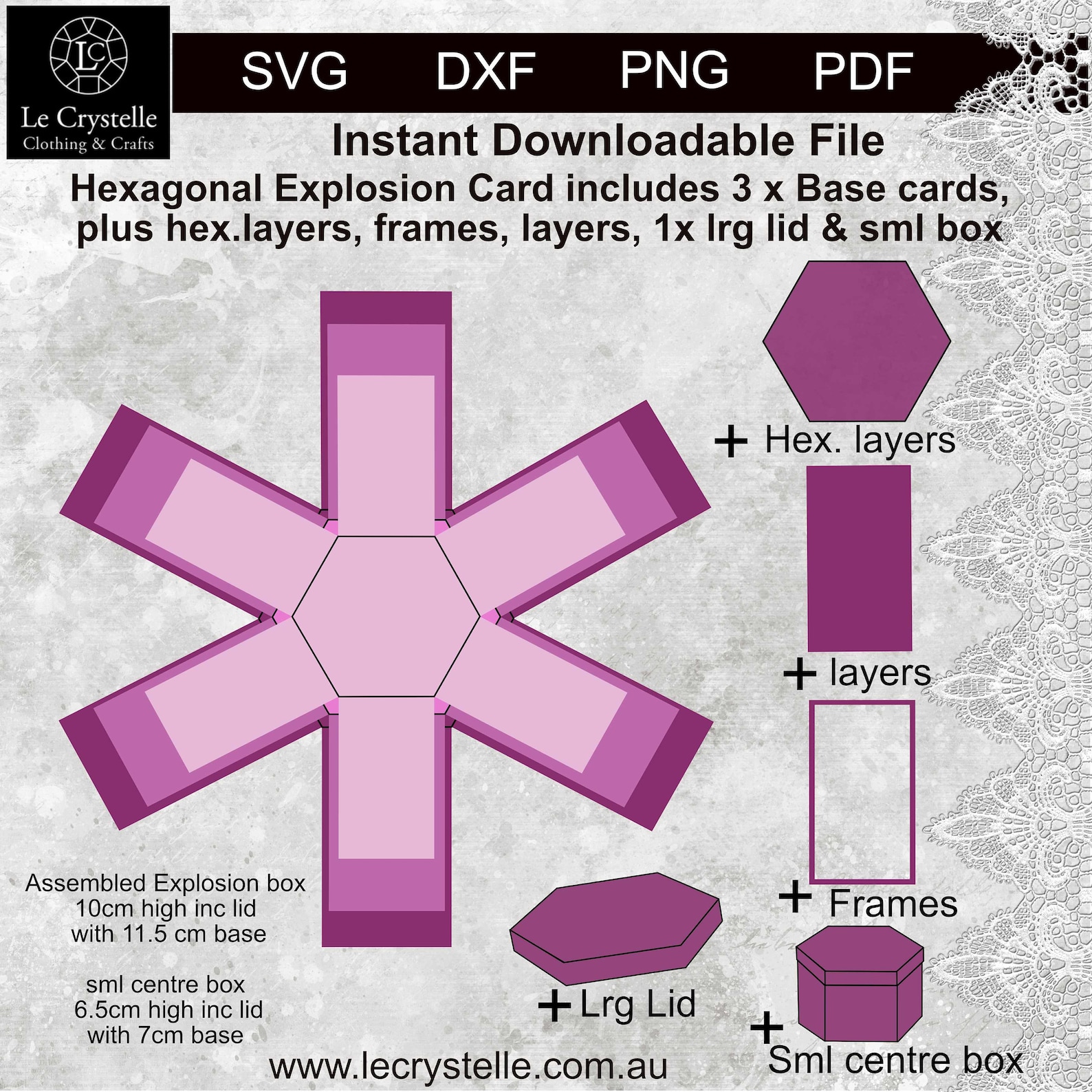 SVG Explosion Box Hexagon/cut File/exploding Card Template/svg - Etsy ...
