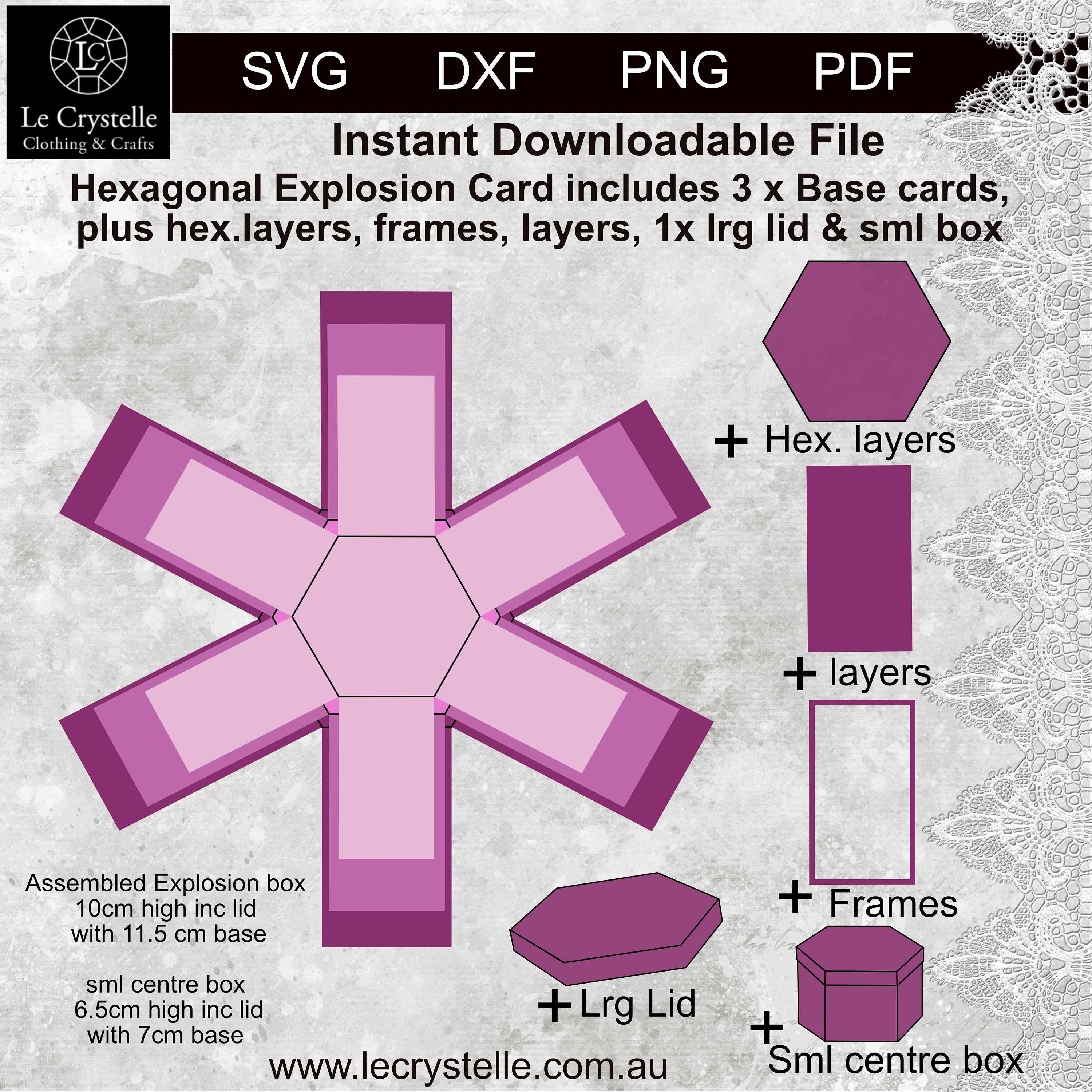 SVG Explosion Box Hexagon/cut File/exploding Card Template/svg - Etsy ...