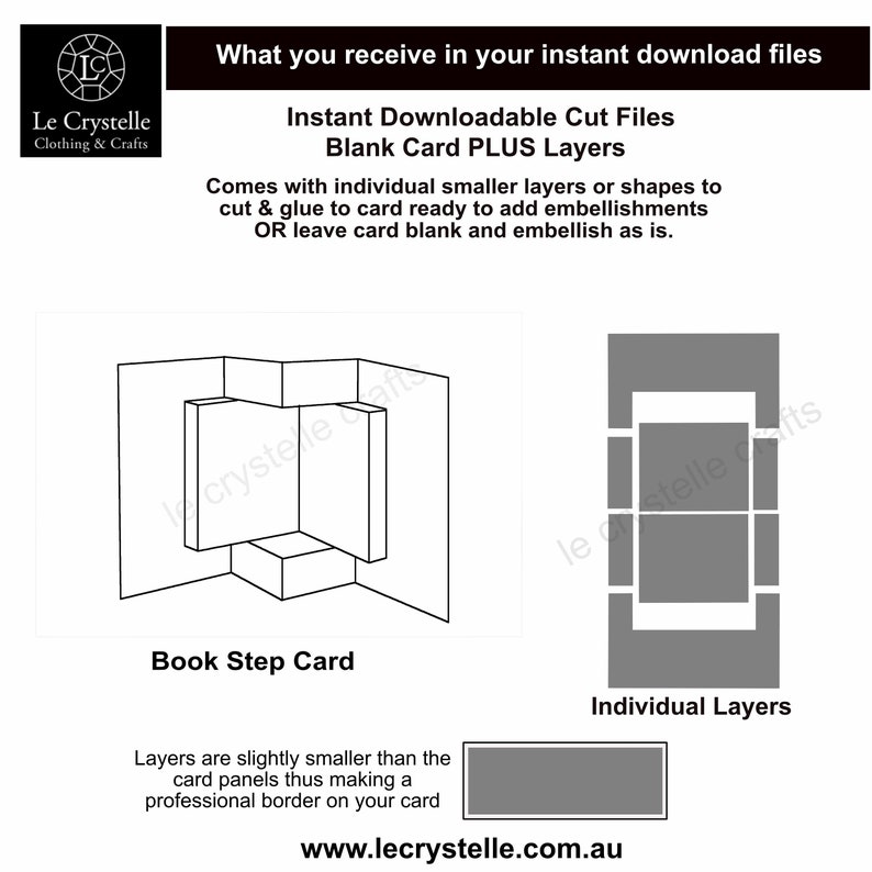 SVG Cut File Card/book Step Card/step Card Template/svg | Etsy