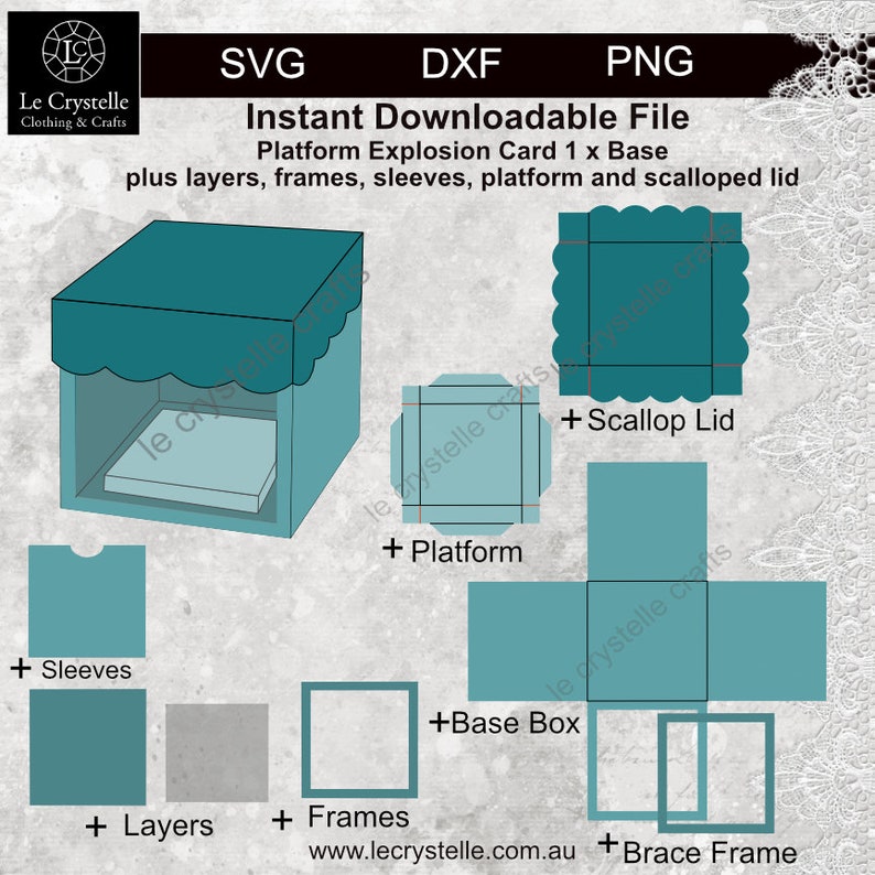Explosion Box With Platform SVG /cut File/exploding Card Template/svg ...