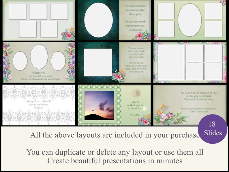 Funeral Slide Show Presentation Template/video/power - Etsy