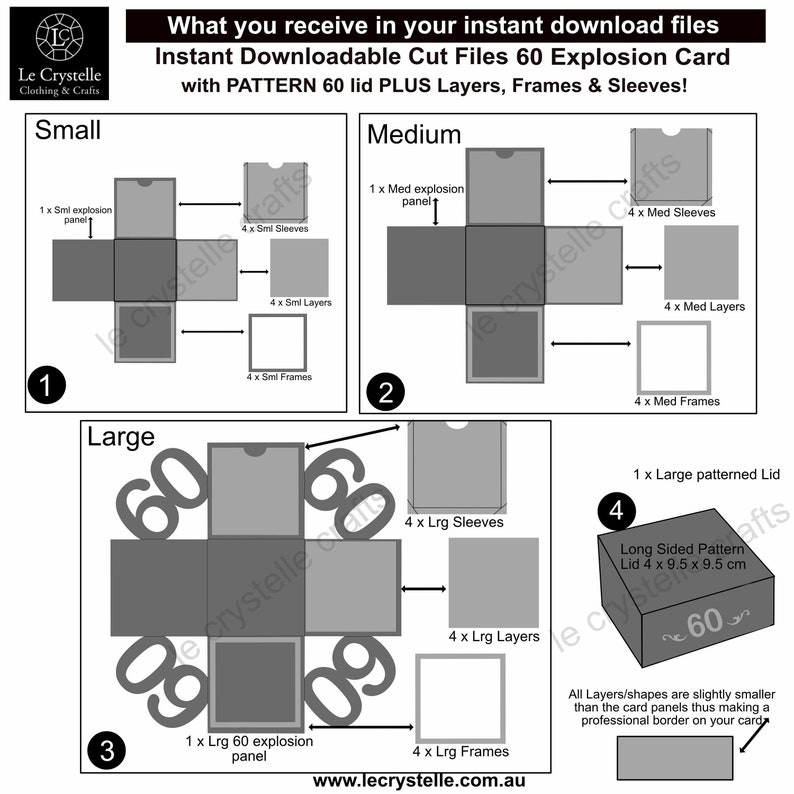 Explosion Box 60th /birthday Card Cut File/exploding Card Template/svg Cards/60th Birthday Card ...