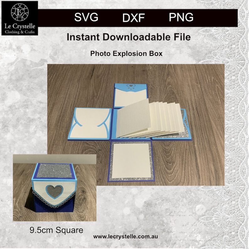 Photo Explosion Box Svg/heart Lid/cut File/photo Exploding Card ...