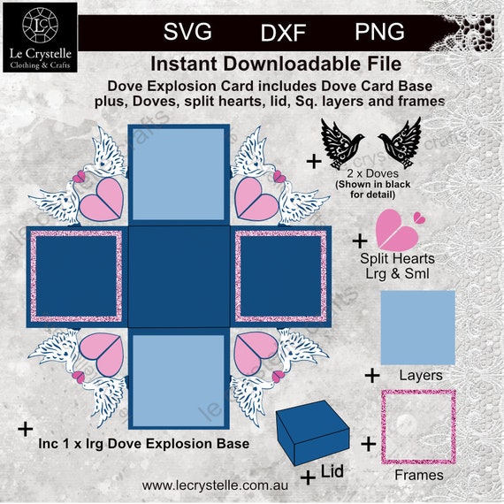 Dove Explosion Box/svg Explosion Card/dove Card/dove Exploding - Etsy