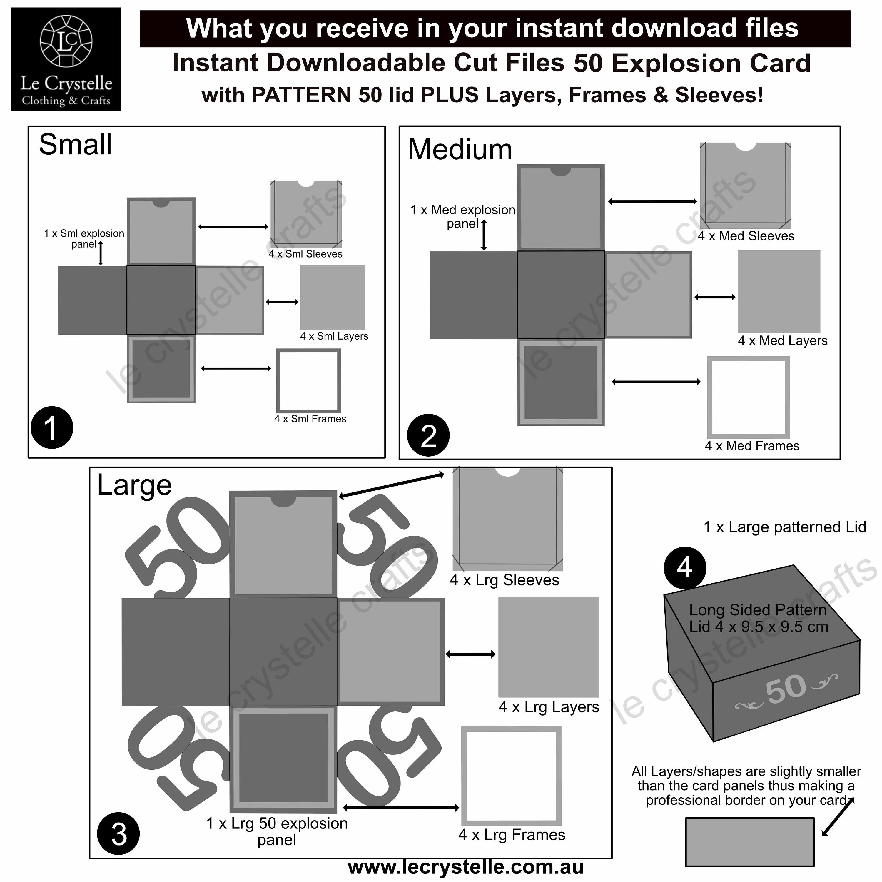 Explosion Box 50th /birthday Card Cut File/exploding Card Template/svg ...
