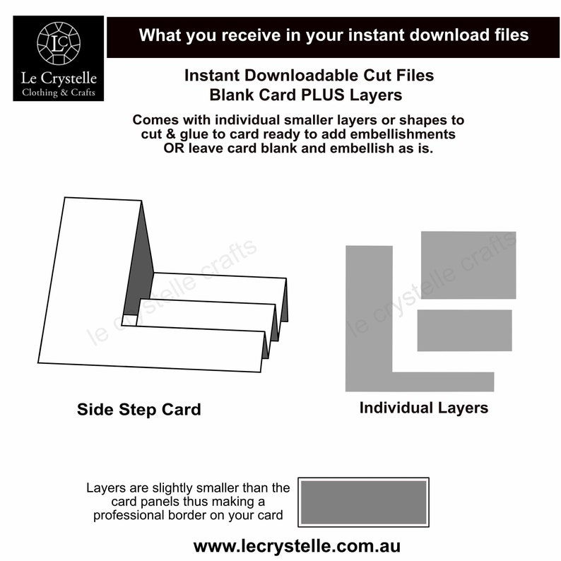 SVG Cut File Card/side Step Card/step Card Template/svg Cards/folding ...