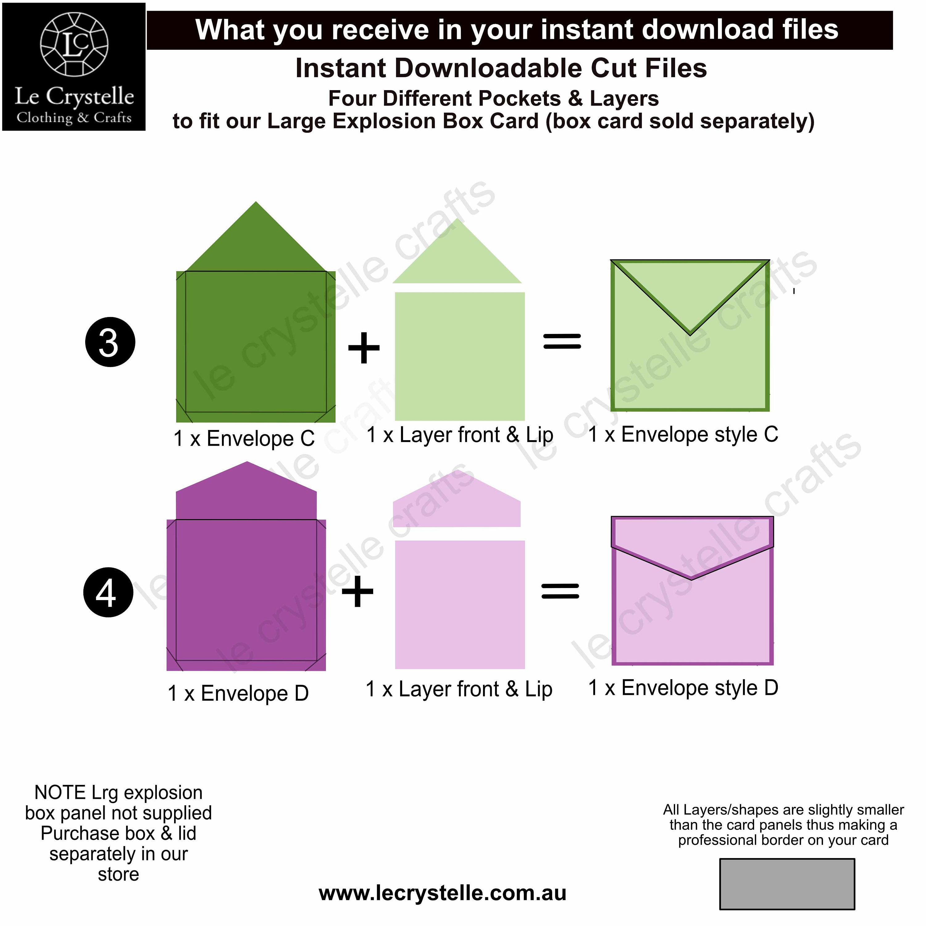 Explosion Box Envelope Solid Cut File Svg/exploding Card - Etsy