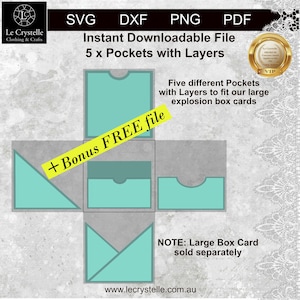 Explosion Box SVG /cut File With Five Lids/set 2 Lids/exploding Card ...