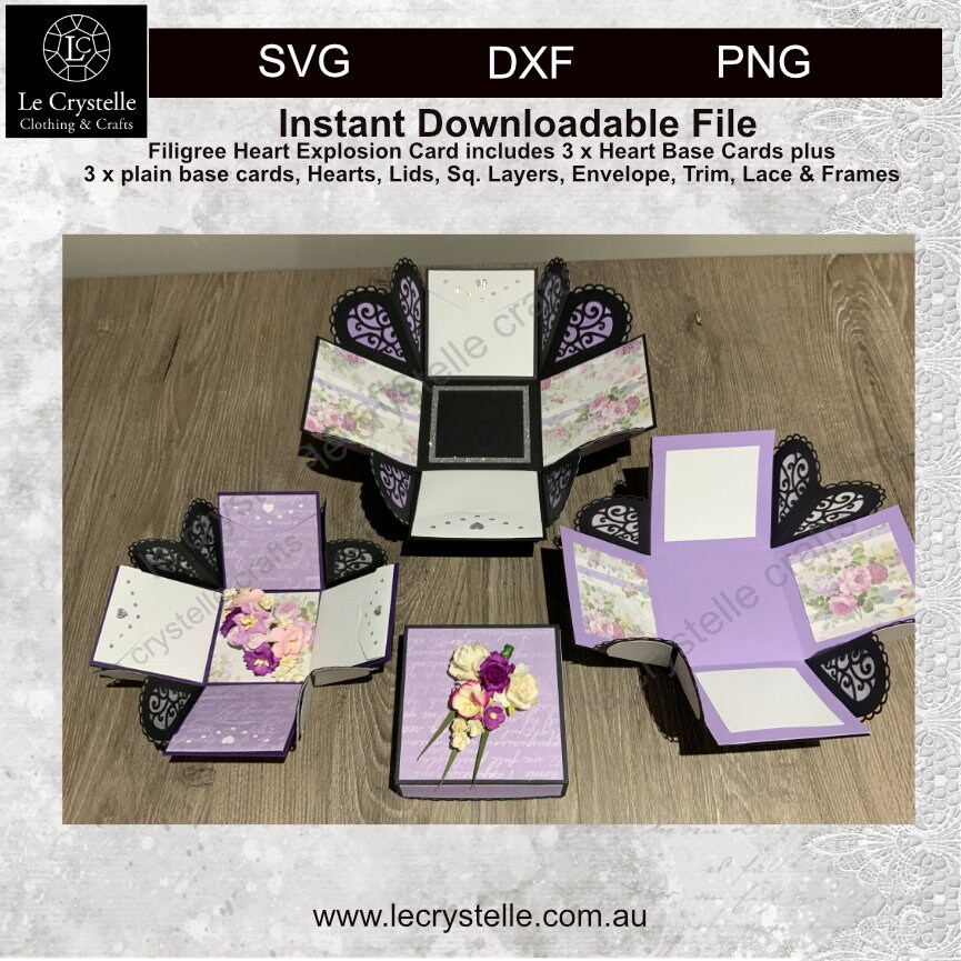 Heart Explosion Box SVG /filigree Heart Cut File/exploding - Etsy