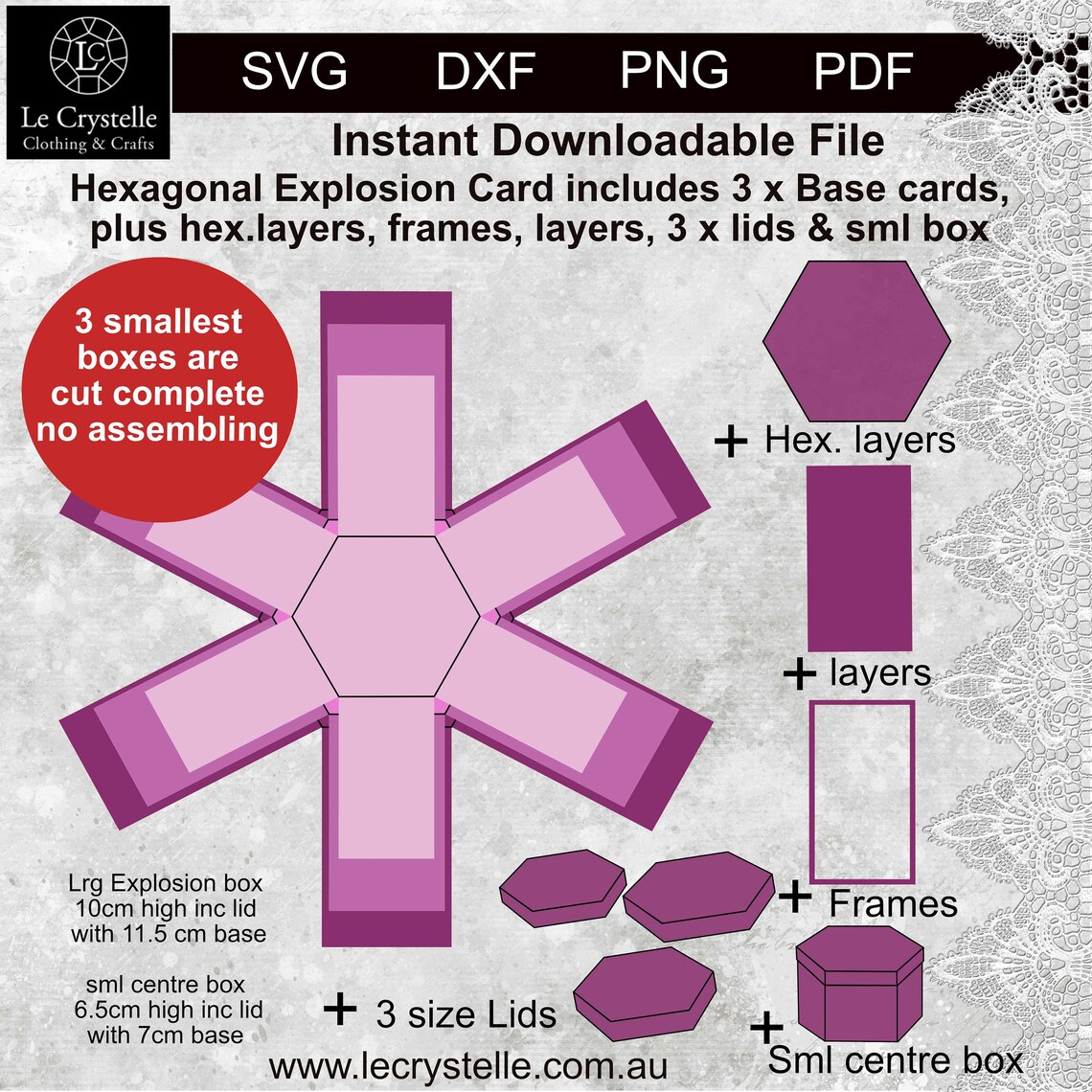 Hexagon Explosion Box SVG File/jumbocombo/mega Explosion - Etsy